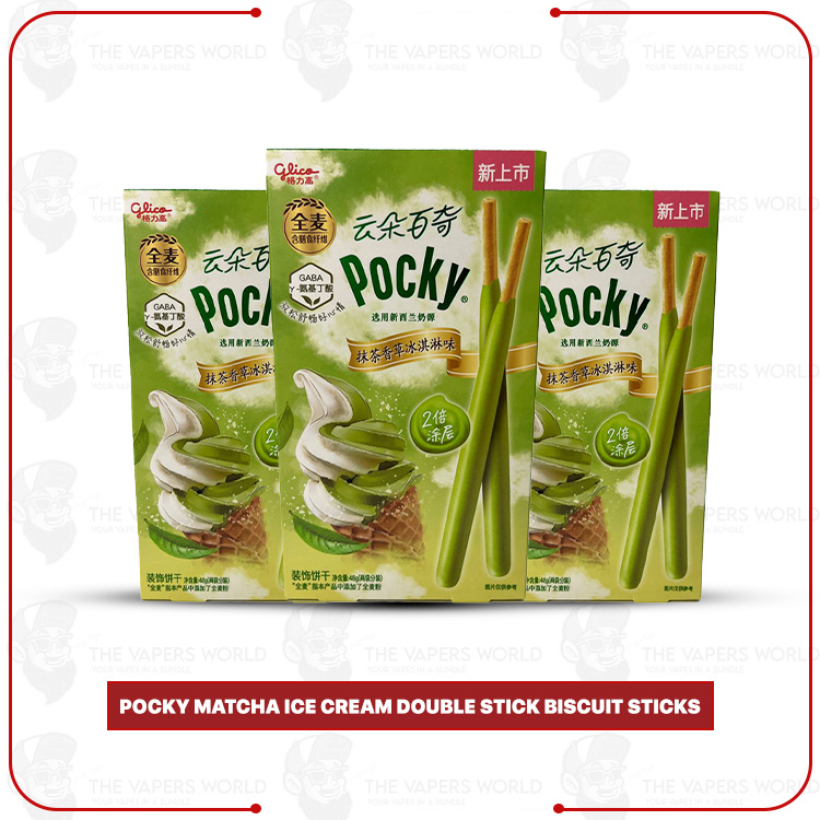 Pocky Matcha Ice Cream Double Stick Biscuit Sticks - Vape Nebula